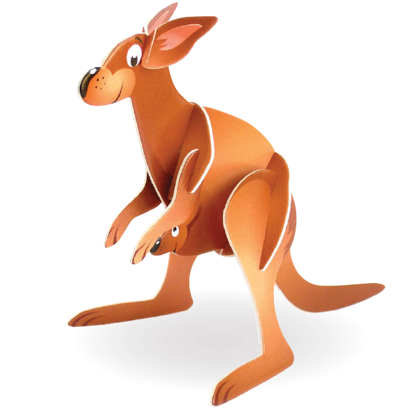 Kangaroo Pop-Out Construction Postcard – Perth Zoo Shop